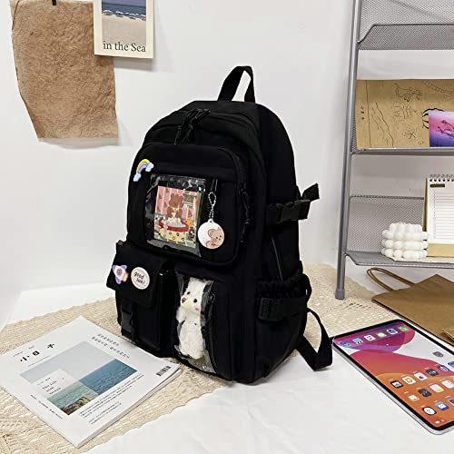 Women Backpack Multi-Pocket Nylon Girls Schoolbag Kawaii Girl Travel Student Bag