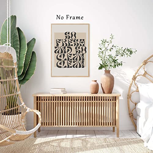 So Fresh and So Clean Clean Canvas Matisse Prints Modern Typography Wall Art Abstract Wall Art Prints Boho Paintings Black and Brown Abstract Wall Art Neutral Contemporary Wall Art 16x24inch Frameless