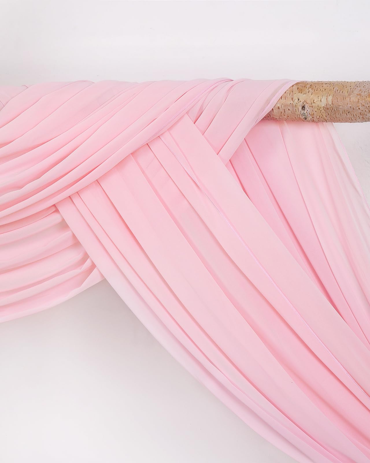 MoKoHouse Wedding Arch Drapes Fabric 3 Panels 6 Yards Pink Chiffon Drapes Backdrop for Baby Shower Birthday Party Decorations