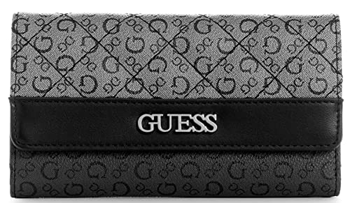 GUESS Factory Women's Logo Quilted Logo Print Trifold Slim Wallet Clutch Bag
