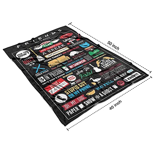 Friends Blanket Fleece Throw Blanket,Soft Warmer Flannel Blanket,Double-Layer Printed Blanket for Couch,Bedding,Sofa,Living Room and Camping 50"X40"