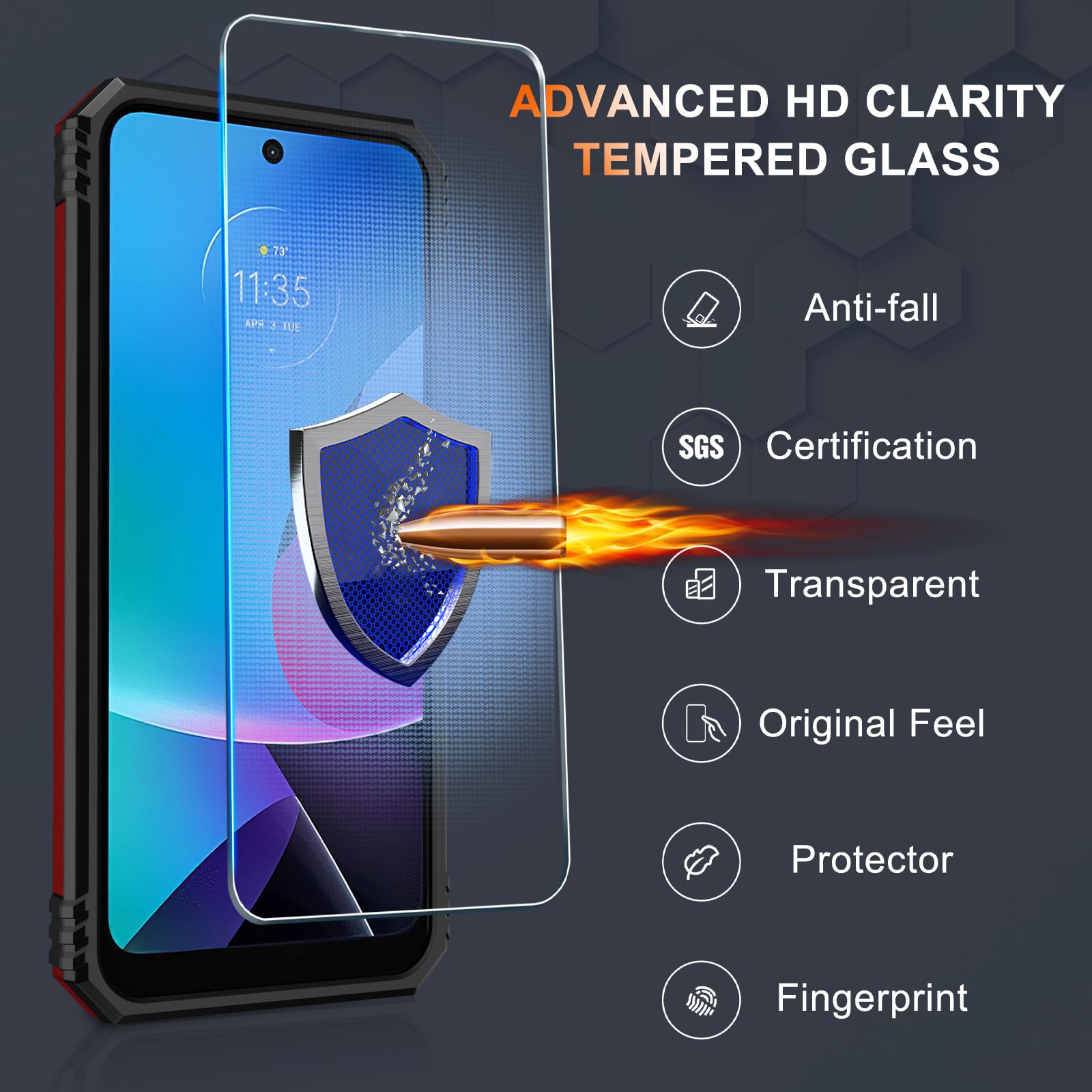 Janmitta Compatible with Moto G Play 2023,G Power 2022/G Pure Case Built in Slide Camera Lens Cover+Screen Protector+Ring Holder,Heavy Duty Shockproof Full Body Phone Cover,Red