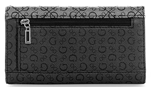 GUESS Factory Women's Logo Quilted Logo Print Trifold Slim Wallet Clutch Bag