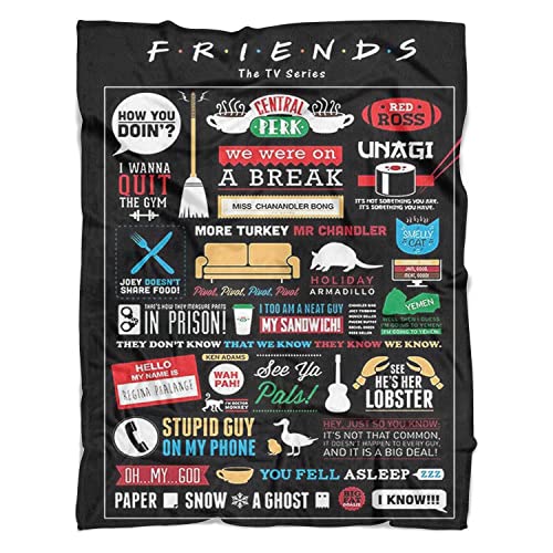 Friends Blanket Fleece Throw Blanket,Soft Warmer Flannel Blanket,Double-Layer Printed Blanket for Couch,Bedding,Sofa,Living Room and Camping 50"X40"