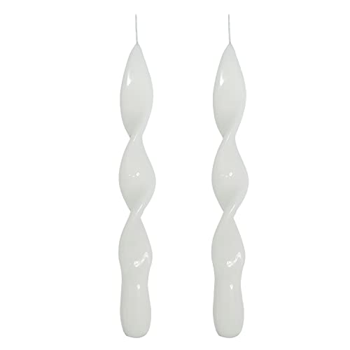 White Twisted Candlesticks Spiral Taper Candle Handmade Candles Sticks for Wedding Celebration Anniversary Church