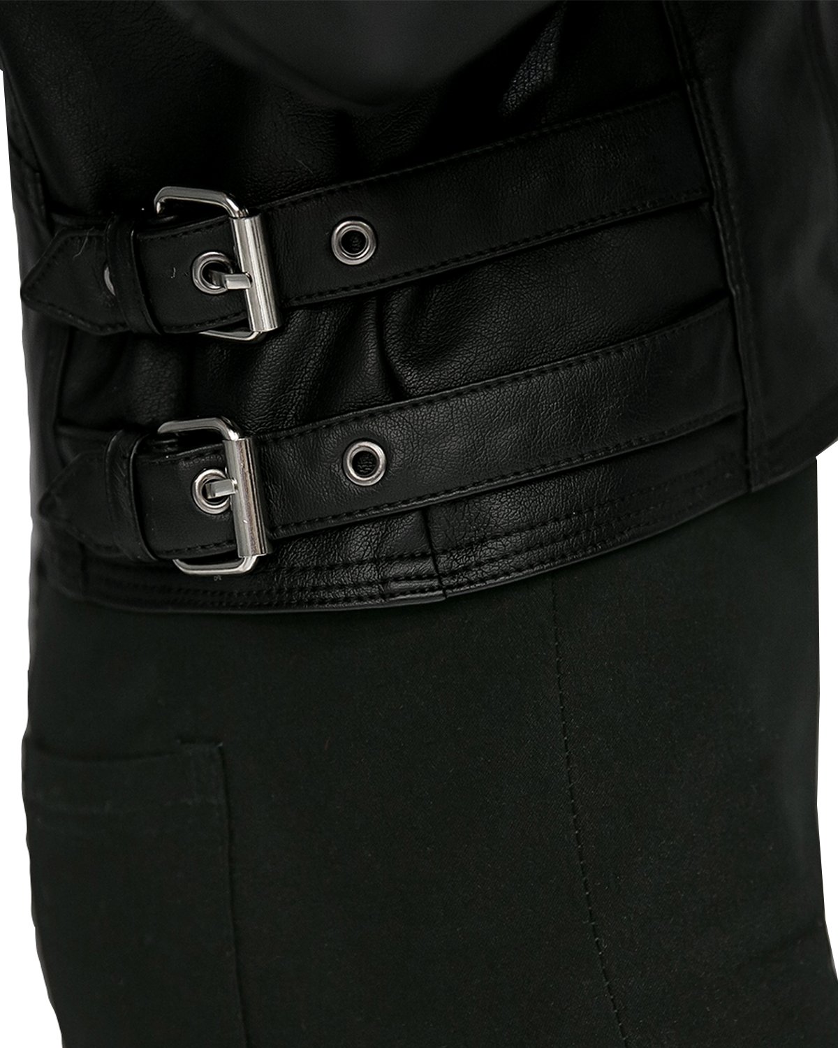 LY VAREY LIN Women's Faux Leather Biker Jacket Slim Short Coat Zipper Moto Jackets (S, Black)