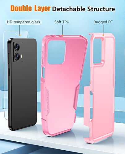 JXVM for Moto G-Power/G-5G 2023 Case: Dual Layer Heavy Duty Tough Rugged Lightweight Slim Shockproof Protective Phone Case | Durable Phone Cover for Motorola G Power & G 5G 6.5inch 2023 (Girly Pink)