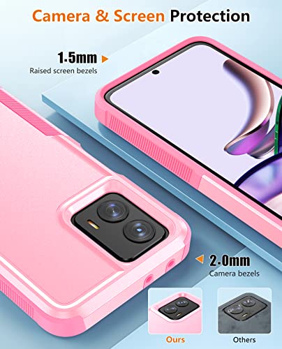JXVM for Moto G-Power/G-5G 2023 Case: Dual Layer Heavy Duty Tough Rugged Lightweight Slim Shockproof Protective Phone Case | Durable Phone Cover for Motorola G Power & G 5G 6.5inch 2023 (Girly Pink)