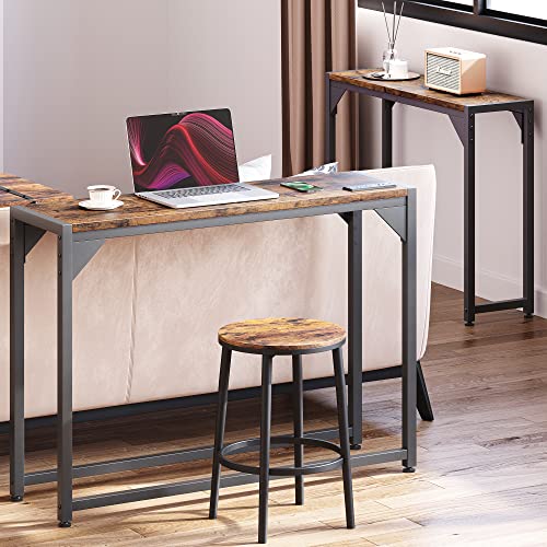 IDEALHOUSE Console Table, Sofa Tables Narrow Long Entryway Table, 79β Industrial Console Table with Outlet, Behind Couch Table for Living Room, Hallway, Foyer, Rustic Brown (Brown)