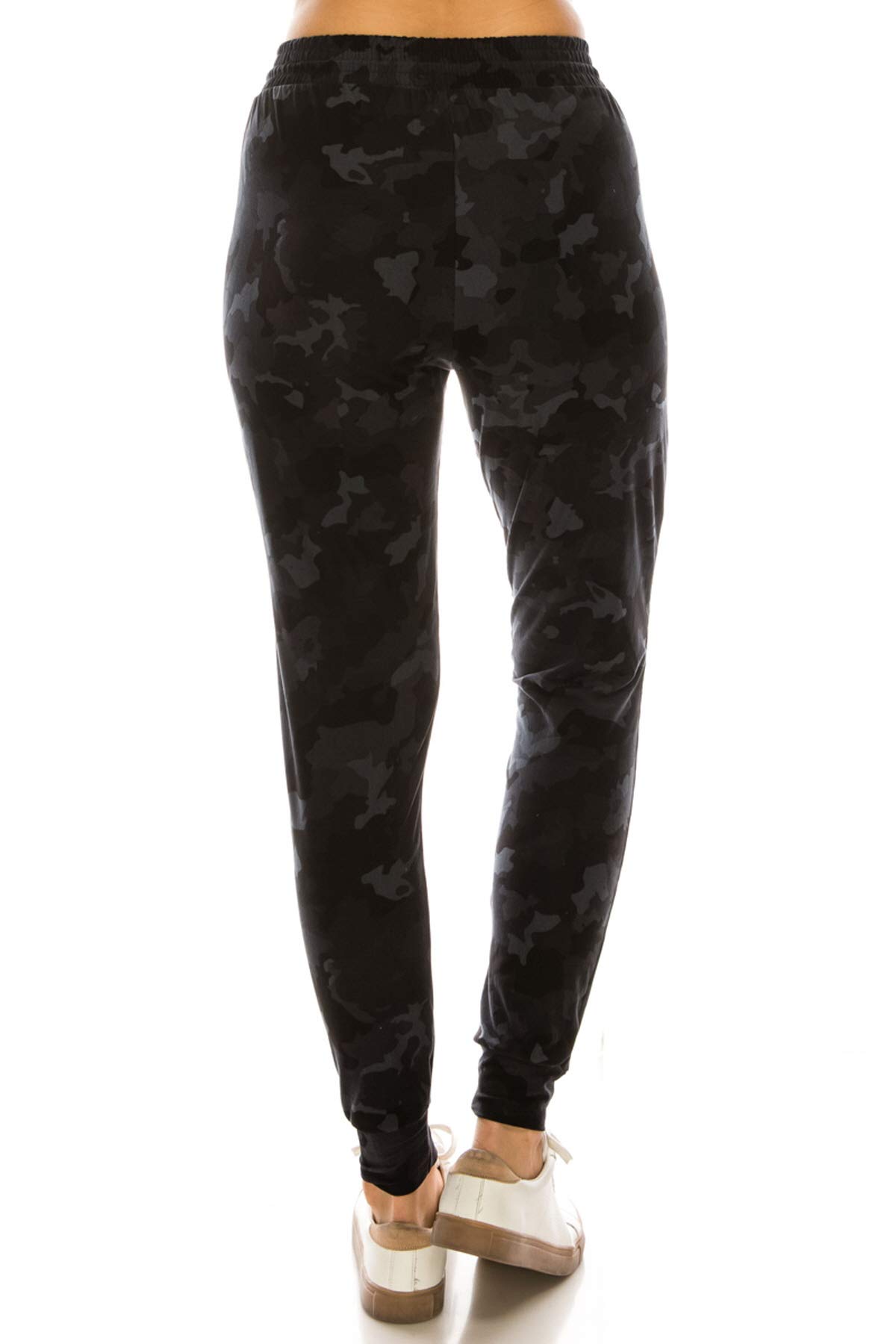 Leggings Depot Women's Relaxed fit Jogger Pants - Track Cuff Sweatpants with Pockets-S812ZIP, Gray Camouflage-with Zipper, Medium