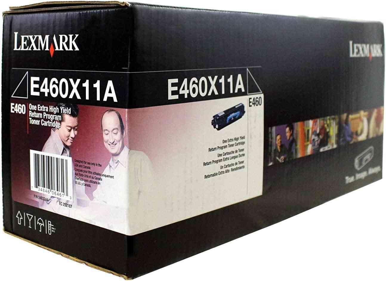 Lexmark E460X11A E460 Toner Cartridge (Black) in Retail Packaging