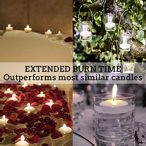 fclayvts 100 Pieces 1.75 Inch Unscented Floating Candles for Centerpieces, Floating Pool Candles Round Burning Candles Decor for Wedding Party Swimming Pool Bathtub Dinner Party Favor (White)