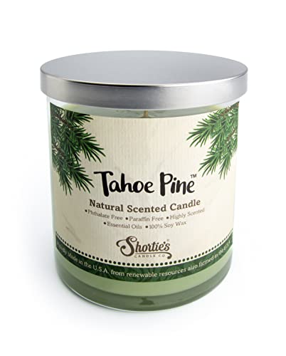 Tahoe Pine Scented Natural Soy Candle, Essential Fragrance Oils, 100% Soy, Phthalate & Paraben Free, Clean Burning, 9 Oz.