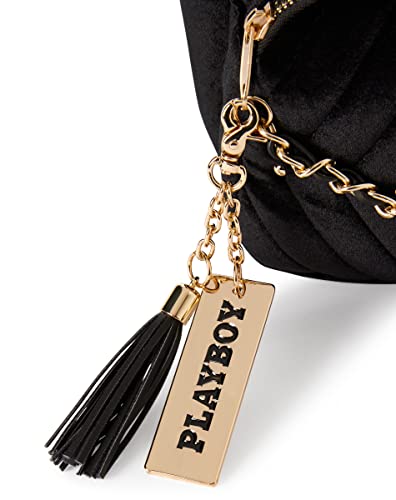 Spencer Gifts Black Velvet Playboy Mini Backpack | Officially licensed | Adjustable straps | Large front pocket | Fully lined | Zipper closure | Spot clean | Imported