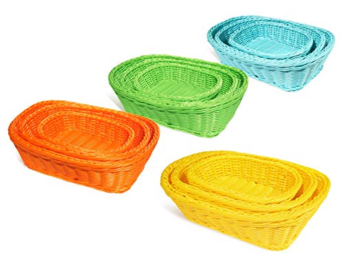 Colorbasket 545183 Hand Woven Waterproof Rectangular, Blue, 3pc Set (51401-204)
