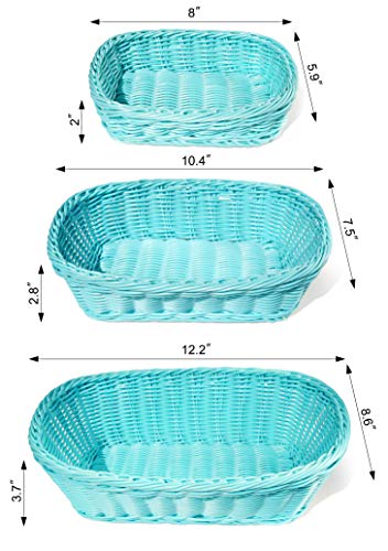 Colorbasket 545183 Hand Woven Waterproof Rectangular, Blue, 3pc Set (51401-204)