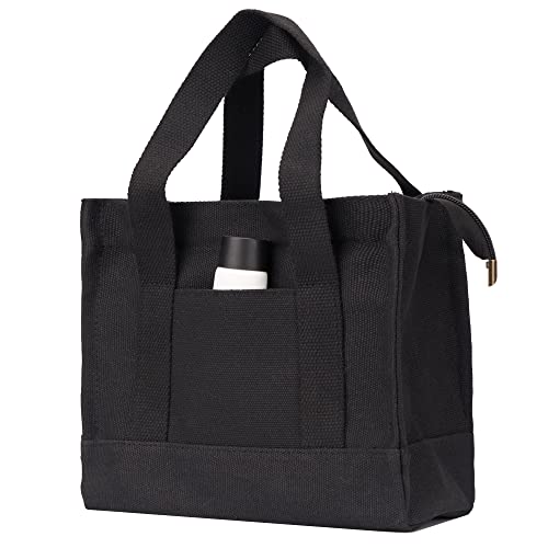 MINKARS Mini Tote Bag for Women Canvas Crossbody Purse, Black 9β