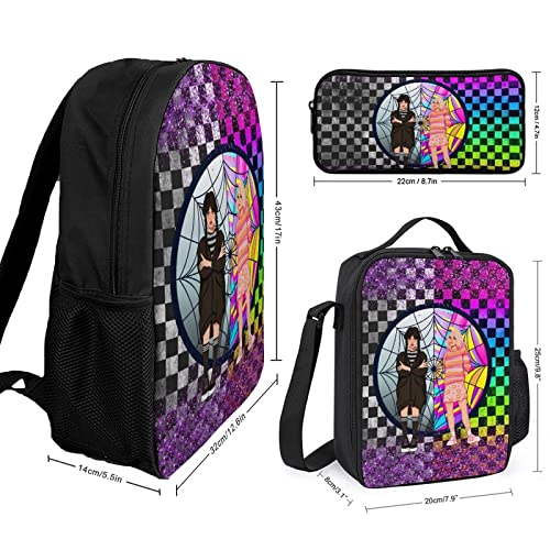 VOZUKO 3pcs Wednesday Backpack Shoulder Backpack Large Capacity Wednesday Bag Sports Bag for Girls Womens