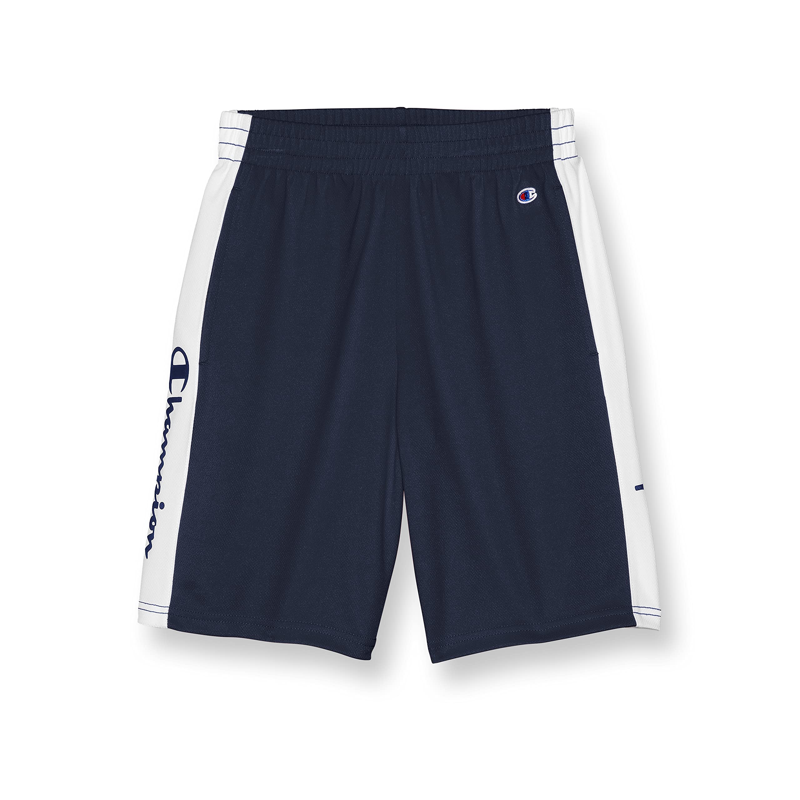 Champion Big, Athletic Boys, Lightweight Shorts for Kids, Graphics, 8", Navy/White
