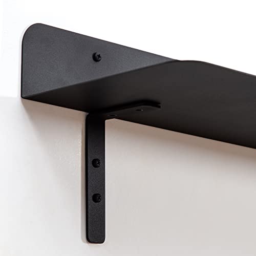 Saffron Fabs 24" x 8" Metal Wall Shelf in Textured Black