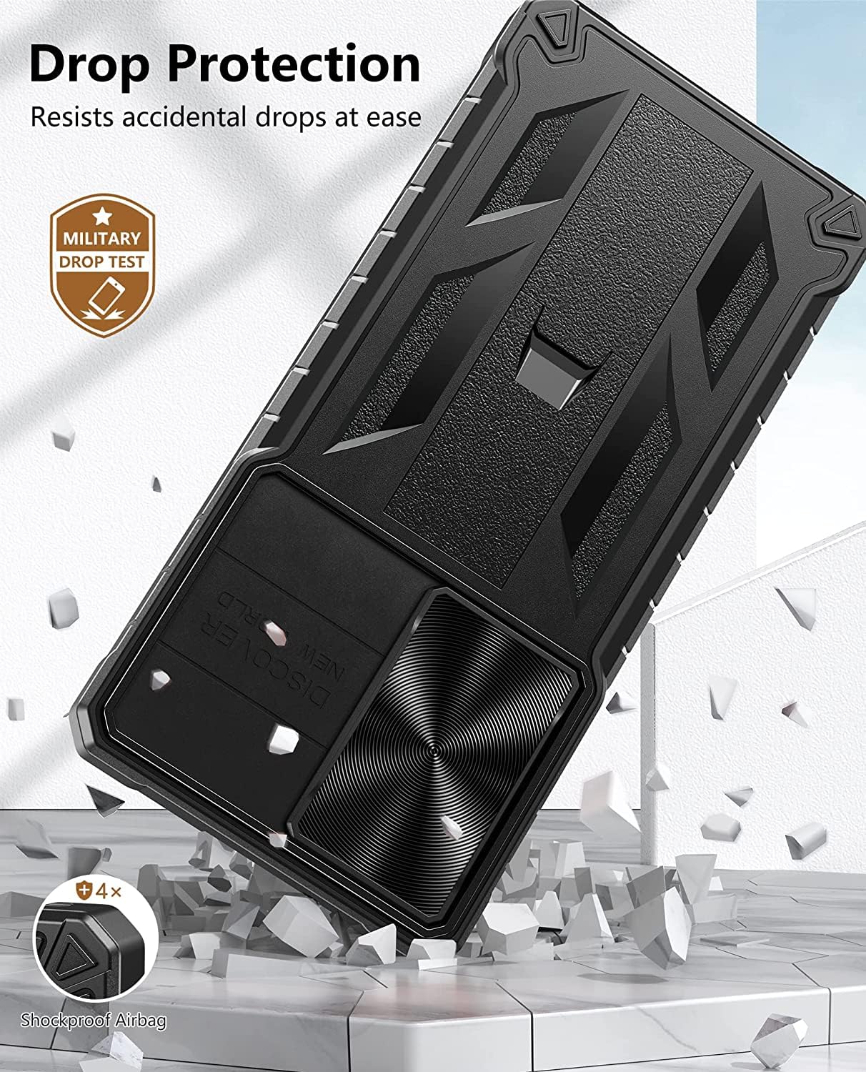 for Motorola Moto G-Stylus 5G-2022 Case: Military Grade Drop Proof Protection Rugged Protective Cell Phone Cover with Belt Clip Holster Kickstand & Slide |Shockproof TPU Matte(Belt-Clip Black)