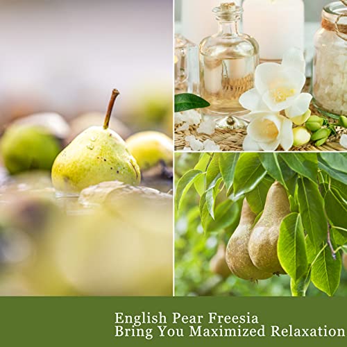 English Pear Freesia Soy Candles in Jars Scented, Aromatherapy Candle Gift for Men, Long Lasting Candles for Home Scented, 7.8Oz