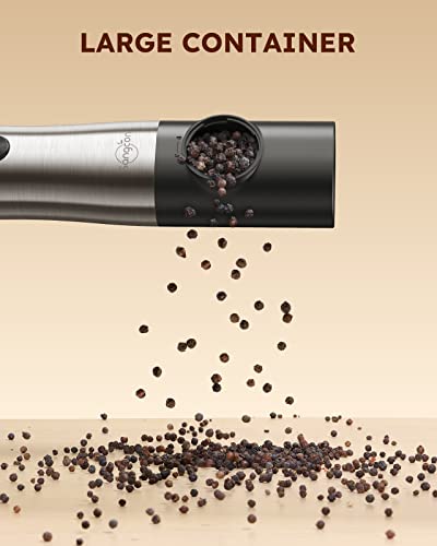 Sangcon Electric Salt and Pepper Grinder Set - Automatic Pepper Mills with LED Light - Battery Operated Salt and Pepper Shakers with Stand & Sangcon 5 in 1 Blender and Food Processor Combo for Kitche