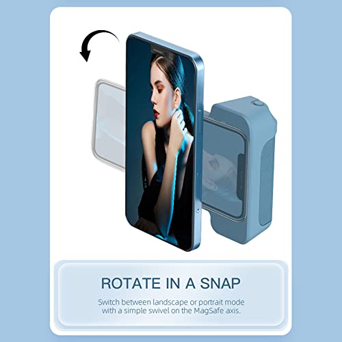 Magnetic Camera Handle Bluetooth Bracket,Smart Bluetooth Mobile Phone Anti-Shake Selfie Device, Magnetic Grip Photo Stand, Bluetooth Selfie Stick Grip Mount, for All Phone (Blue)