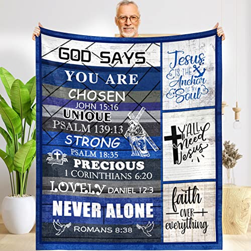 BOOPBEEP Christian Gifts for Women Men Inspirational Blanket with Bible Verse Spiritual Religious Gift, Birthday, Encouragement, Friendship, Get Well Soon Gifts 50x60 Inch