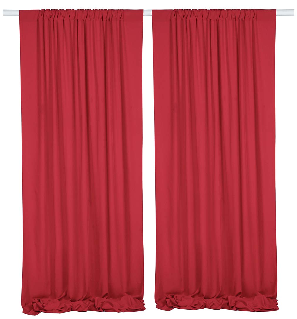 SHERWAY 9.5 Feet x 10 Feet Red Photography Backdrop Drapes, Smooth Polyester Window Curtain for Wedding Ceremony Party Decoration (10% Transparency)