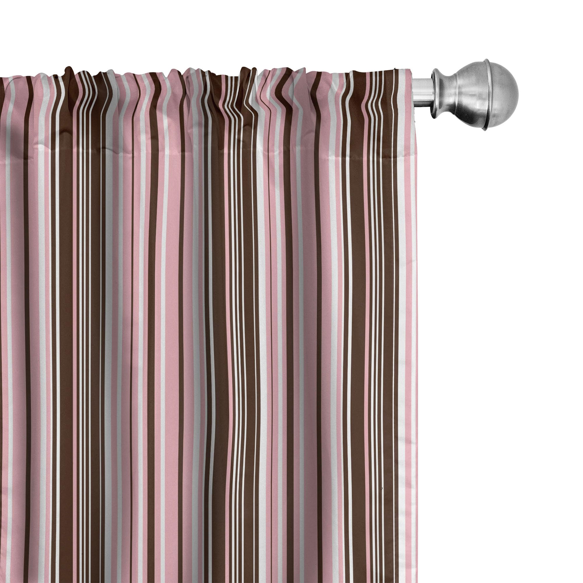 Lunarable Brown Curtains, Little Stars in Circles Pink Hearts Polka Dots on Dark Backdrop, Window Treatments 2 Panel Set for Living Room Bedroom, Pair of - 28" x 84", Brown Pink