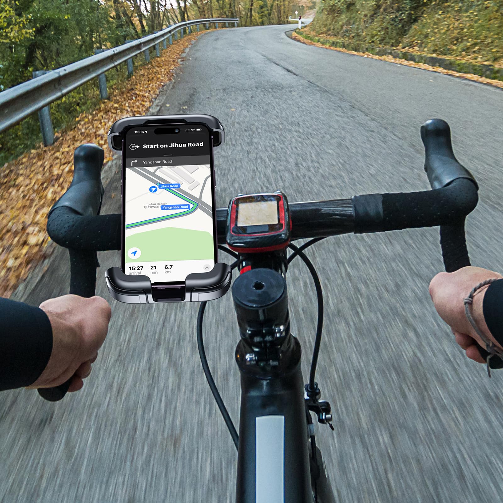 odbowuge Motorcycle Phone Mount Holder - [Triple Shock Protector] Upgrade Bike Phone Mount, Motorcycle Cell Phone Holder Fit iPhone More 4.7-7" Phone