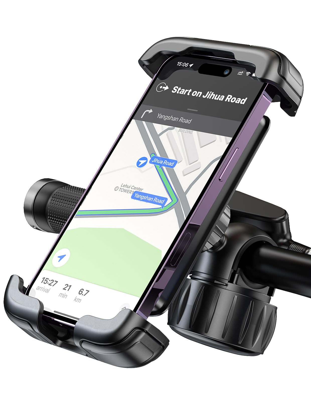 odbowuge Motorcycle Phone Mount Holder - [Triple Shock Protector] Upgrade Bike Phone Mount, Motorcycle Cell Phone Holder Fit iPhone More 4.7-7" Phone