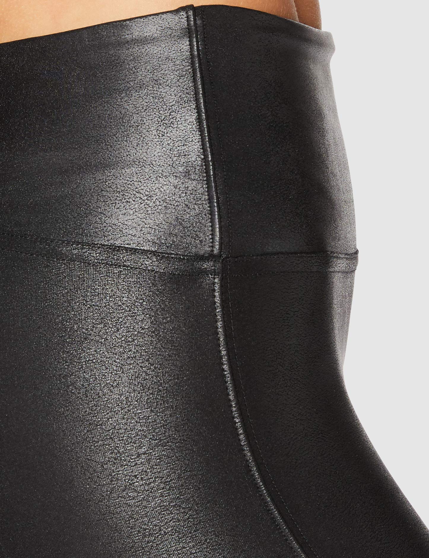 SPANX Faux Leather Moto Leggings Very Black SM 27