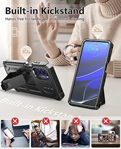 SOiOS for Moto G-Stylus 5G 2022 Case: Shockproof Rugged Protection Cover with Kickstand | Matte Textured Drop Proof TPU | Military Grade Protective Phone Case for Motorola G Stylus 5G 2022(NOT 4G)