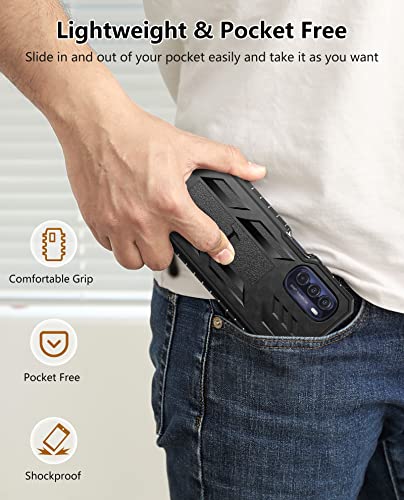 SOiOS for Moto G-Stylus 5G 2022 Case: Shockproof Rugged Protection Cover with Kickstand | Matte Textured Drop Proof TPU | Military Grade Protective Phone Case for Motorola G Stylus 5G 2022(NOT 4G)