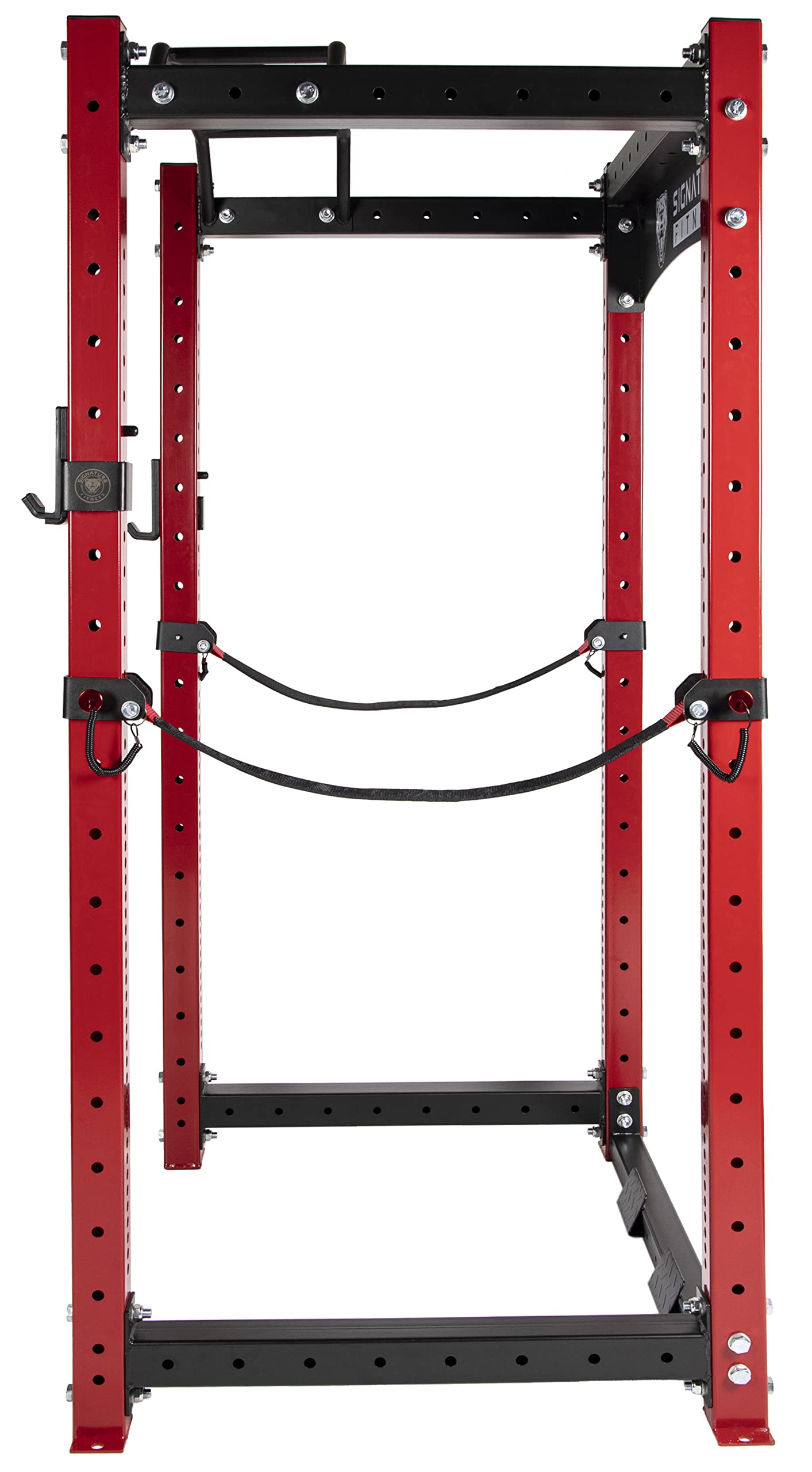 Signature Fitness SF-3 1,500 Pound Capacity 3β x 3β Power Cage Squat Rack, Includes J-Hooks and Safety Straps, Other Optional Accessories, Red