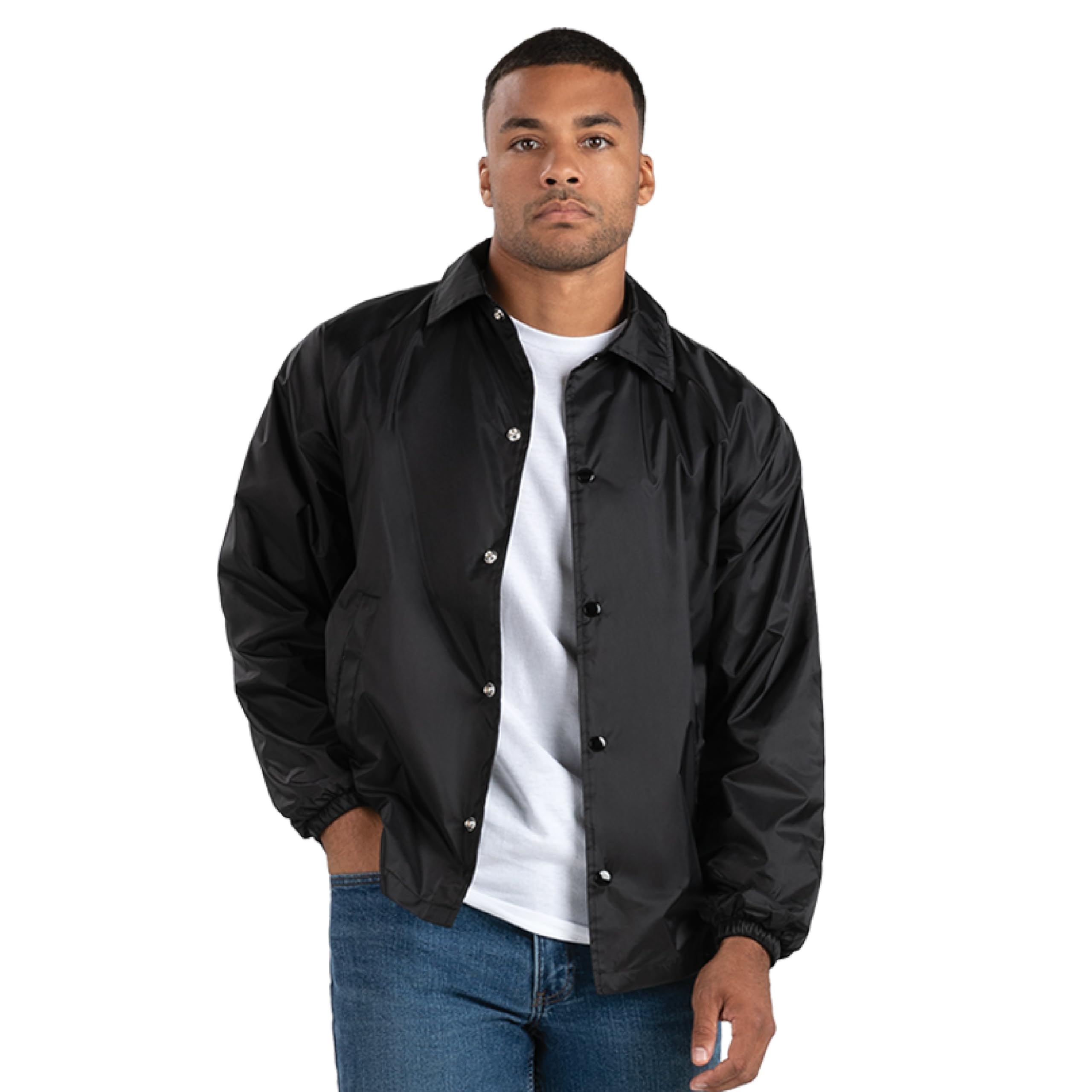Augusta Sportswear Mens Nylon Coach Jacket/Lined Jacket, Power Pink, Small US