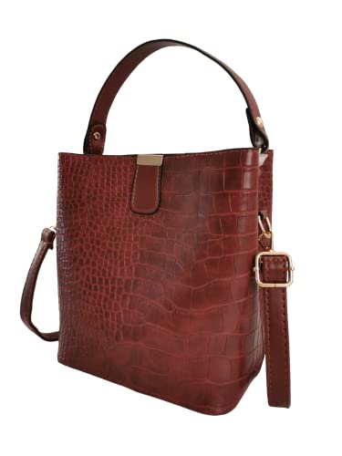Brunwick Lane Ladies Cross Body Bag, Shoulder Bag with Adjustable Strap, Small Tote Bag. Multipurpose Bag for Women, Brown