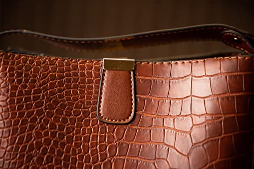 Brunwick Lane Ladies Cross Body Bag, Shoulder Bag with Adjustable Strap, Small Tote Bag. Multipurpose Bag for Women, Brown