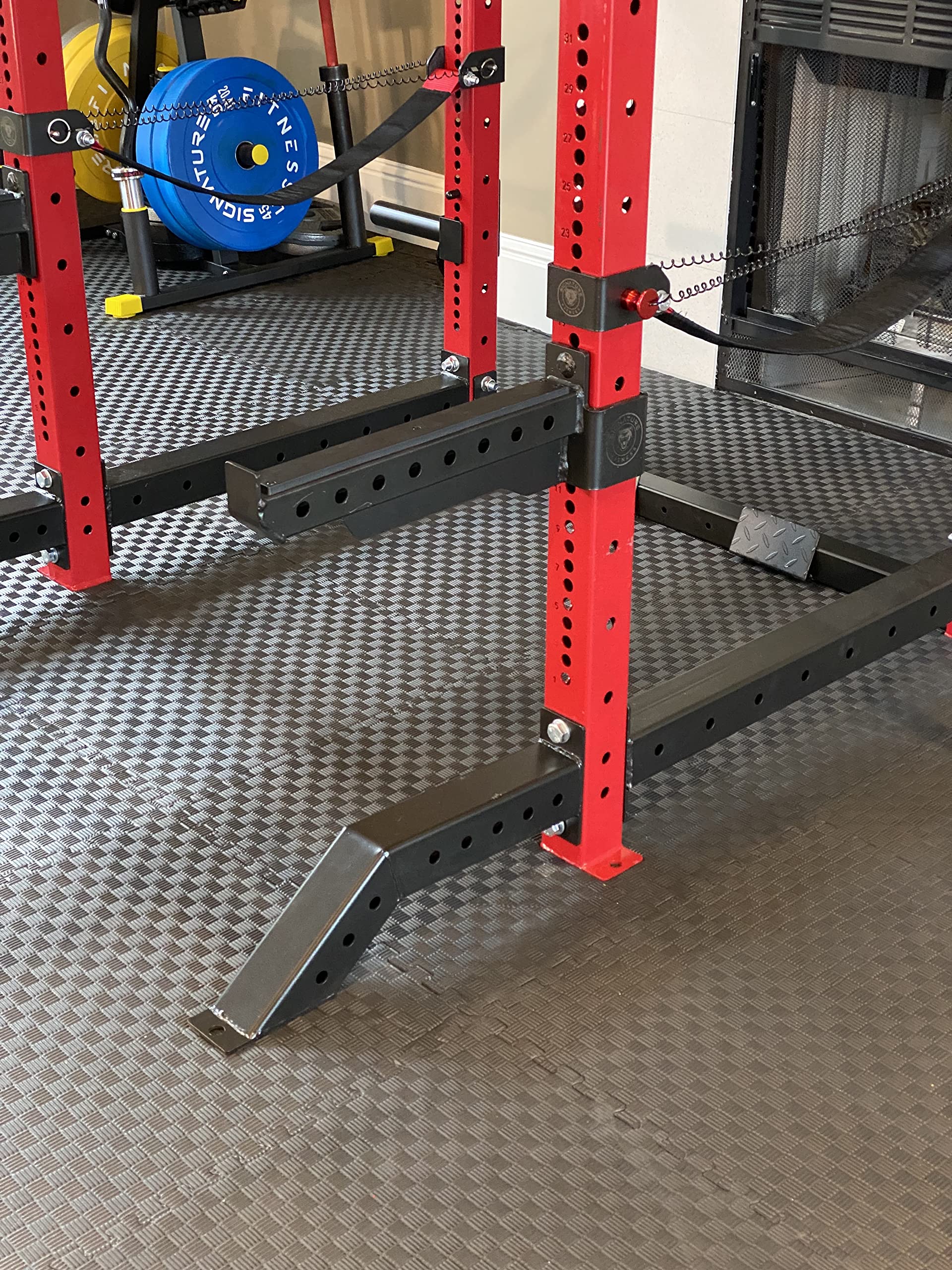 Signature Fitness SF-3 1,500 Pound Capacity 3β x 3β Power Cage Squat Rack, Includes J-Hooks and Safety Straps, Other Optional Accessories, Red