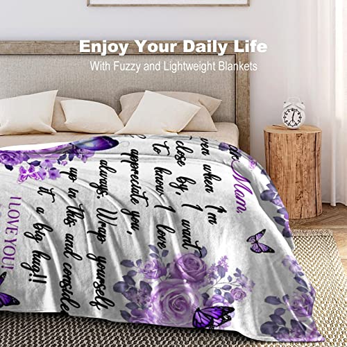 Gifts for Mom Blanket to My Mom from Daughter Son Soft Flannel Bed Throw Blankets for Birthday/Mothers Day 50"X40"