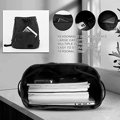 Eshow Canvas Backpack Purse for Women Canvas School Backpacks Small Casual Daypack for Men Women Anti-theft Work Daily Girls