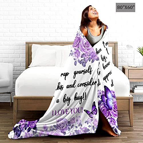 Gifts for Mom Blanket to My Mom from Daughter Son Soft Flannel Bed Throw Blankets for Birthday/Mothers Day 50"X40"
