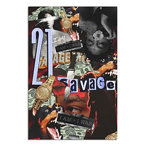 Album Cover Poster 21 Savage Poster I AM I WAS Art Wall Canvas Pictures for Modern Room Decor Prints Unframed 12" x 18"
