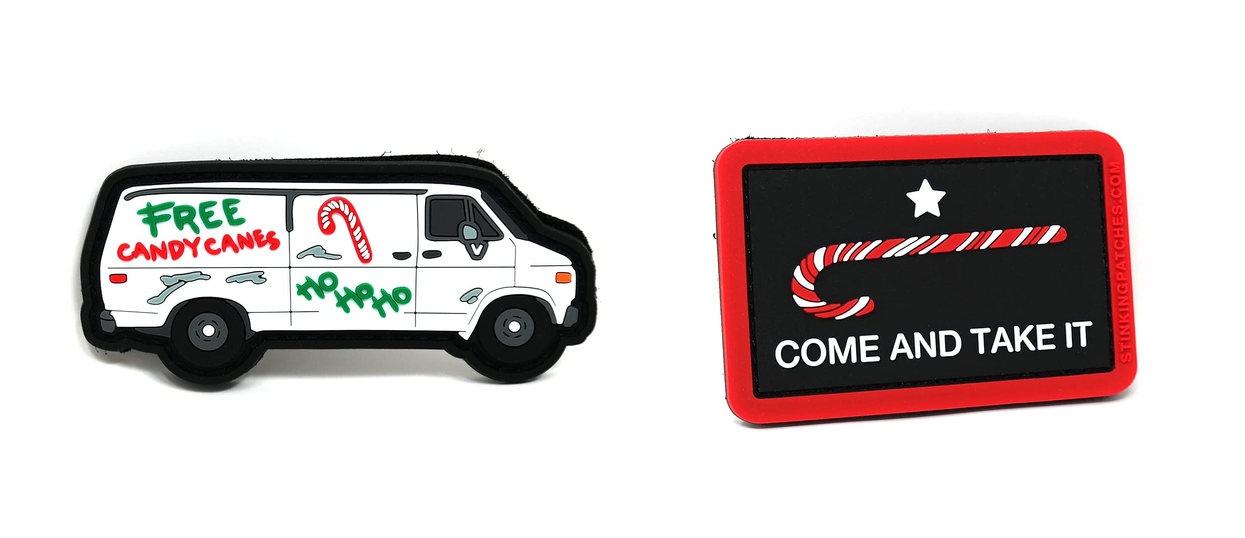 Candy Cane PVC Hook and Loop Patch Bundle - Hilarious Christmas Patches