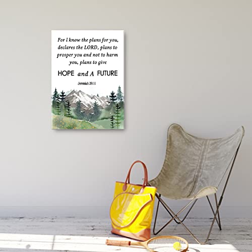 OTINGQD Hope And Future Jeremiah 29:11 Canvas Wall Art,Bible Verse Scripture Canvas Painting Prints for Christian Home Bedroom Office Church Religious Wall Decor