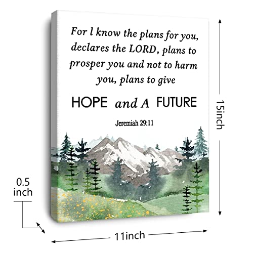 OTINGQD Hope And Future Jeremiah 29:11 Canvas Wall Art,Bible Verse Scripture Canvas Painting Prints for Christian Home Bedroom Office Church Religious Wall Decor