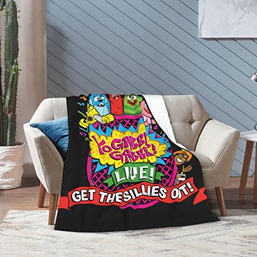 Pobecan Yo Gabba Anime Gabba! Blanket Throw Blankets Ultra Soft Flannel Lightweight Throws for Couch, Bed,All Seasons Use 50"x40"