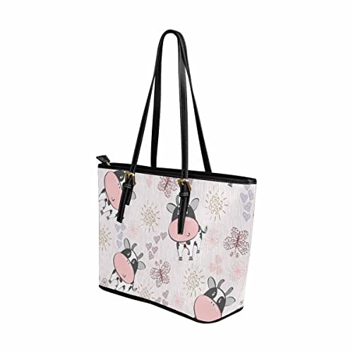 InterestPrint Pattern with C-ow dairy cattles Womens Handbag Ladies Purses Shoulder Bags Tote